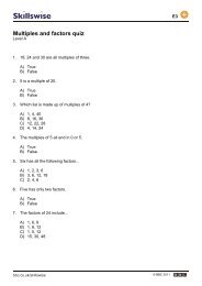 Algebra worksheet - Guide for the 11 Plus