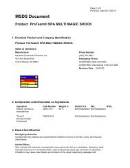 Power Magic MSDS - ProTeam Pool Care