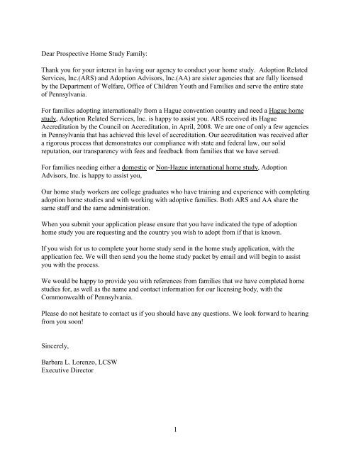 Family Recommendation Letter For Adoption