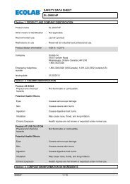 MSDS - Diversey Inc. - Material Safety Data Sheets