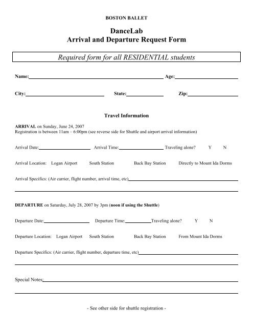 Summer Dance Program - Boston Ballet