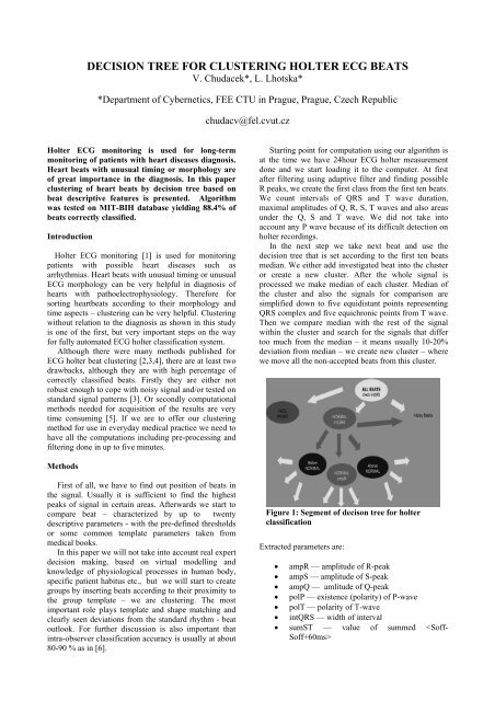 Decision Tree for Clustering Holter ECG Beats