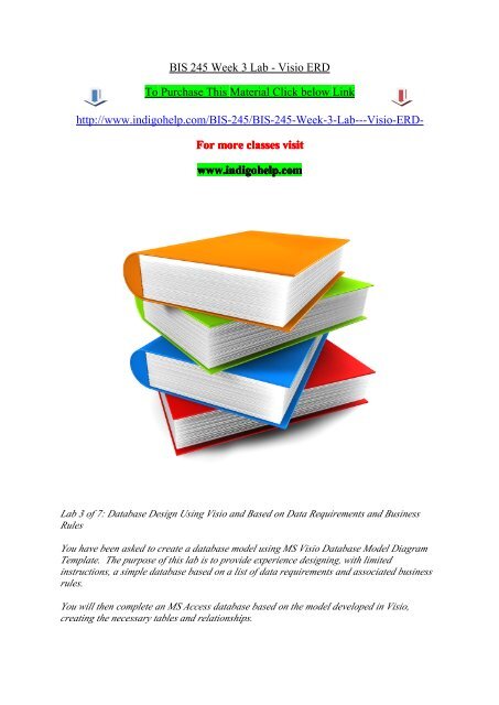BIS 245 Week 3 Lab - Visio ERD/indigohelp