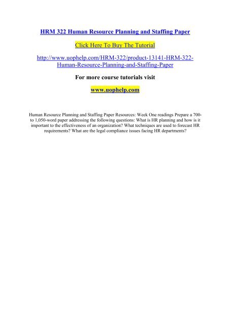 HRM 322 Human Resource Planning and Staffing Paper.pdf