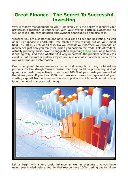Great Finance - The Secret To Successful Investing