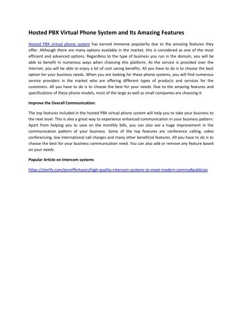 Hosted PBX Virtual Phone System and Its Amazing Features.pdf