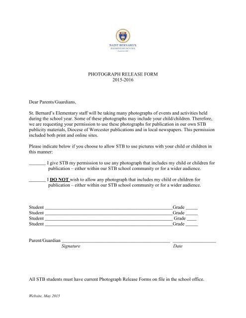 Photo Release Form