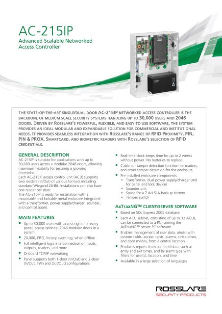 Single/Dual door networked access controller