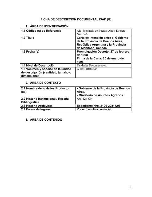 FICHA DE DESCRIPCIÃ N DOCUMENTAL ISAD (G) - Consejo ...