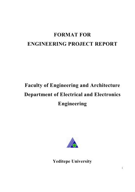 FORMAT FOR ENGINEERING PROJECT REPORT Faculty Of 