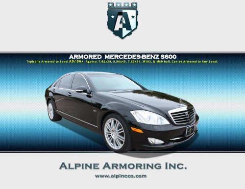 ARMORED MERCEDES-BENZ S600 - Alpine Armoring Inc.