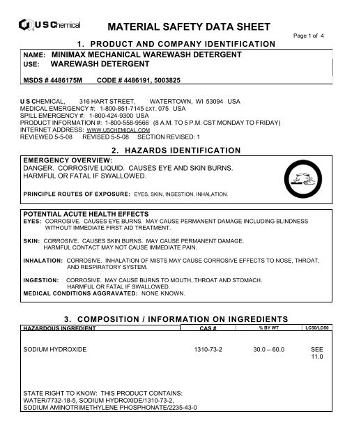 MATERIAL SAFETY DATA SHEET - Logbook Creator