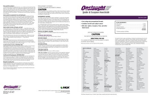 Onslaught Fast Cap Label - Connor's Pest Protection