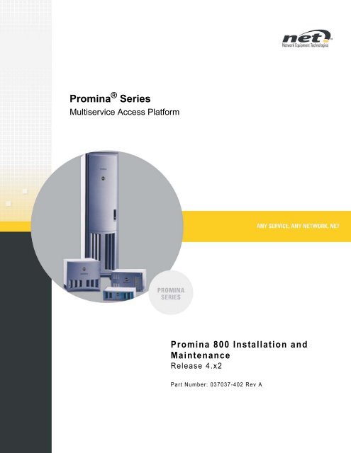 Promina 800 Installation and Maintenance - Network Equipment ...