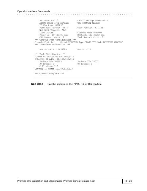 Operator Interface Comm