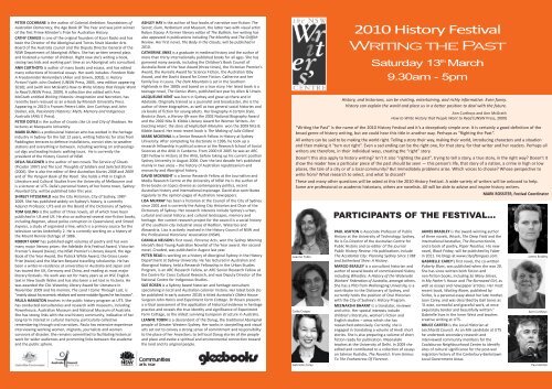 Writing the Past Program - NSW Writers Centre