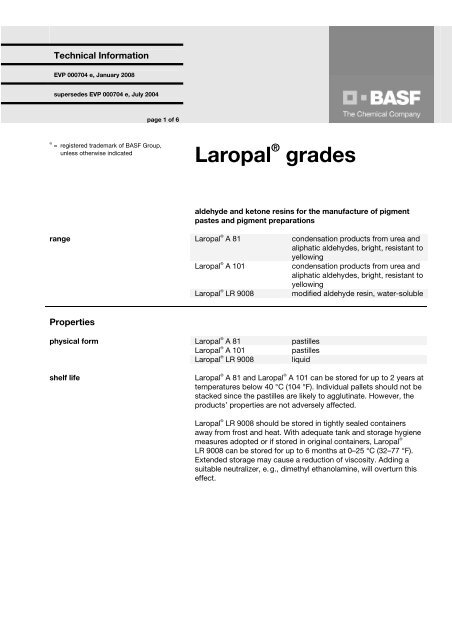 Laropal grades