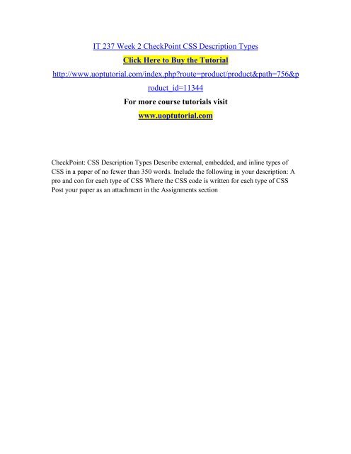 IT 237 Week 2 CheckPoint CSS Description Types.pdf