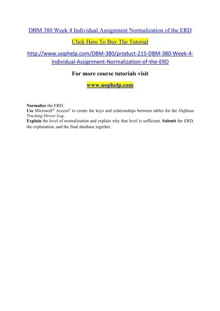 DBM 380 Week 4 Individual Assignment Normalization of the ERD.pdf