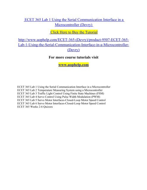ECET 365 Lab 1 Using the Serial Communication Interface in a Microcontroller (Devry).pdf