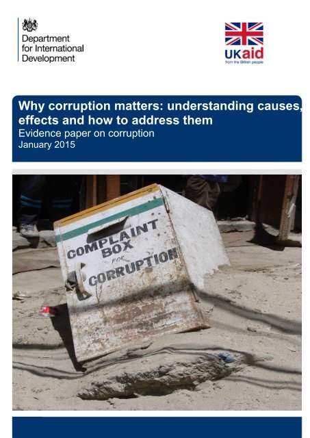 Why corruption matters understanding causes effects and how to address them
