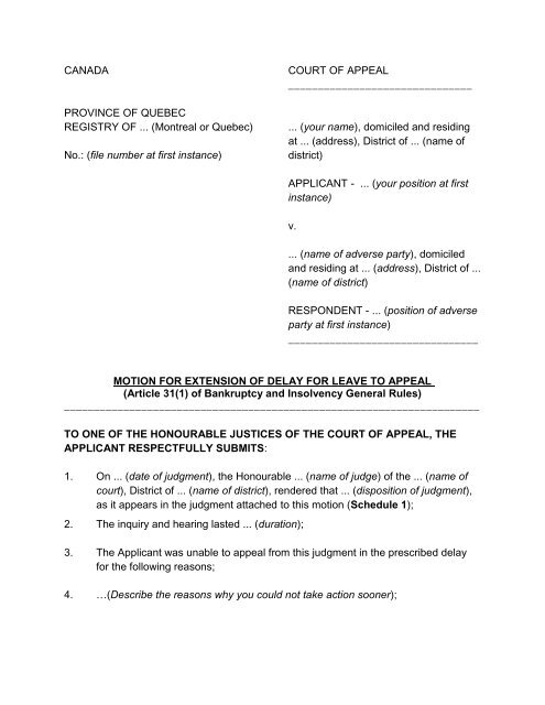 Motion for extension of delay for leave to appeal