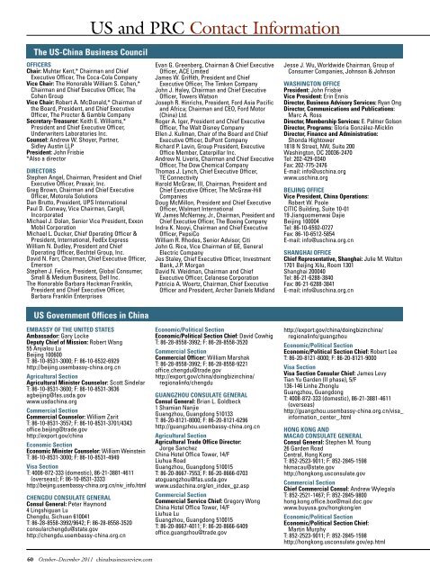 US and PRC Contact Information - The China Business Review
