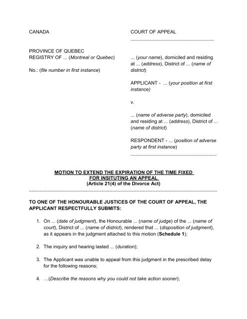 Motion to extend the expiration of the time fixed for insituting an appeal