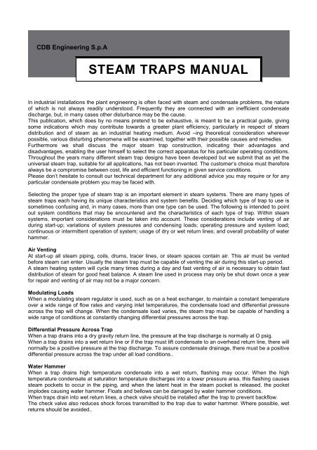 STEAM TRAPS MANUAL