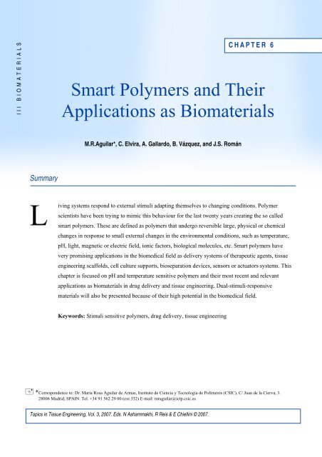 Smart Polymers and Their Applications as Biomaterials - Oulu