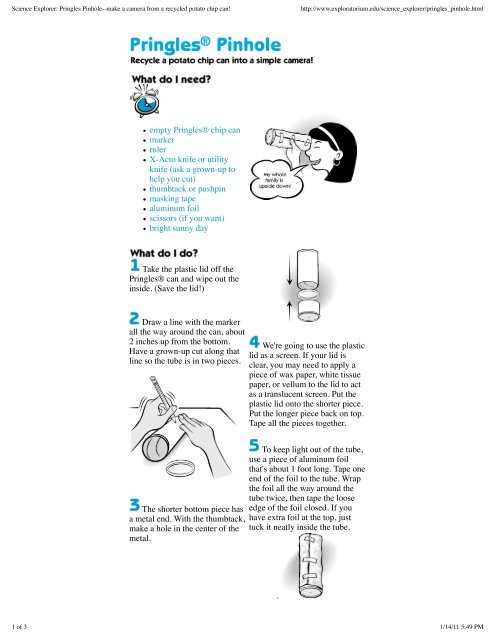 Science Explorer: Pringles Pinhole--make a camera from a recycled ...
