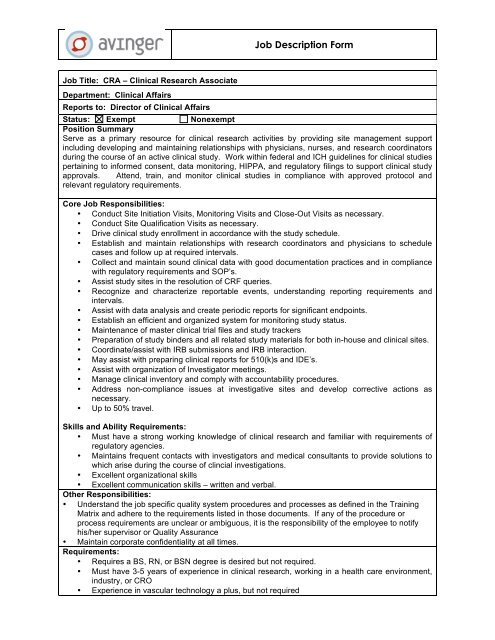 Job Description Form