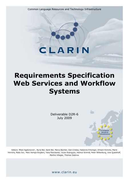 Requirements Specification Web Services and Workflow Systems