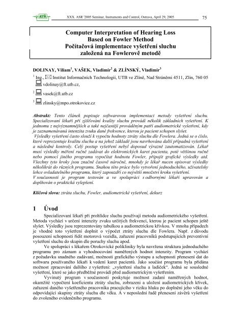 Computer Interpretation of Hearing Loss Based on Fowler Method ...