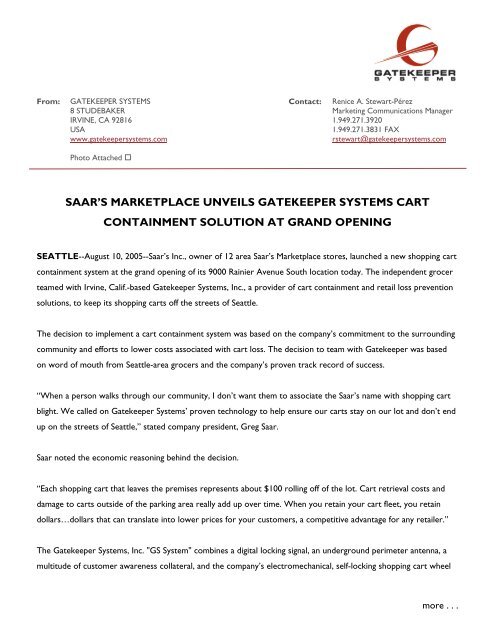 saar's marketplace unveils gatekeeper systems cart containment ...