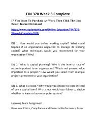 FIN 370 Week-3 Precision Machines Part 1