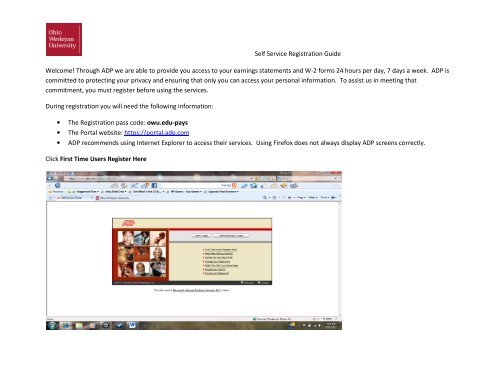 Self Service Registration Guide Welcome! Through ADP we are able ...