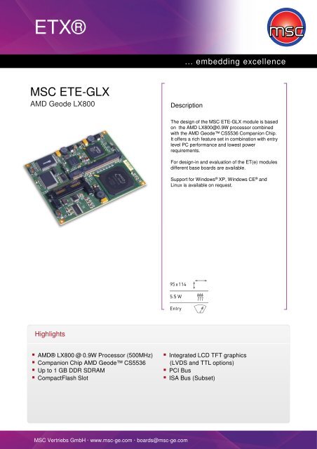 Data Sheet - MSC Vertriebs GmbH