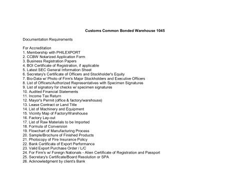 Home Menu Tab - Philexport