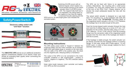 SafetyPowerSwitch 195mm 180mm - Emcotec