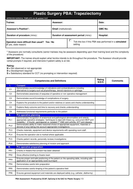 Plastic Surgery PBA: Trapeziectomy - ISCP