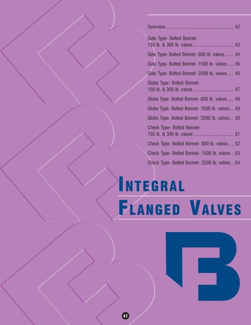 INTEGRAL FLANGED VALVES
