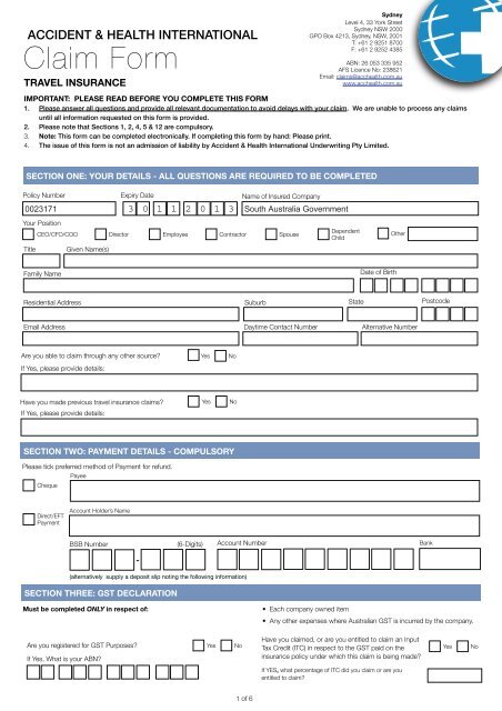 Claim Form