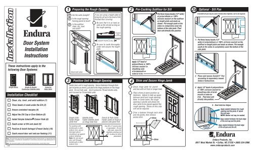 Door System Installation Instructions