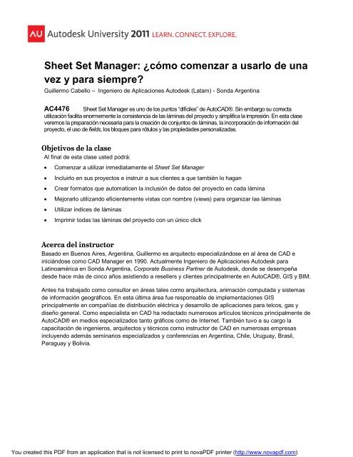 Sheet Set Manager ¿cómo comenzar a usarlo de una vez y para siempre?