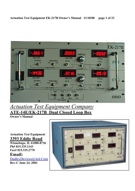 Actuation Test Equipment Company