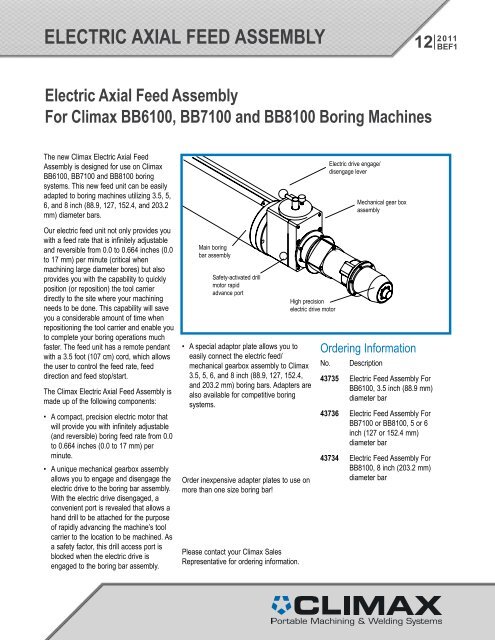 electric axial feed assembly