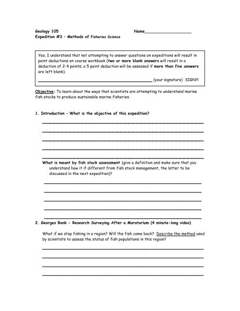 Marine Science Worksheets