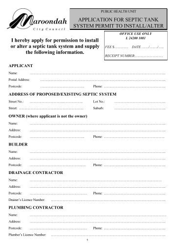 Application Form for New Septic System Permit - Haliburton ...
