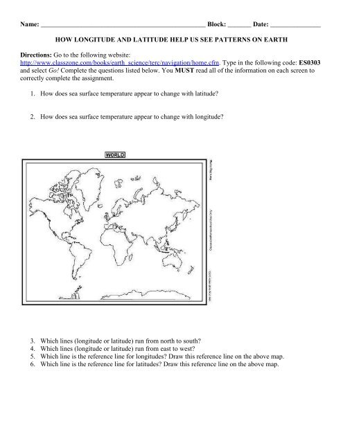 Latitude and Longitude Patterns